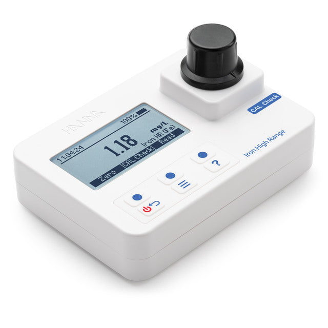 Hanna HI97721 Iron High Range Photometer | Water Quality Tester — Blue ...